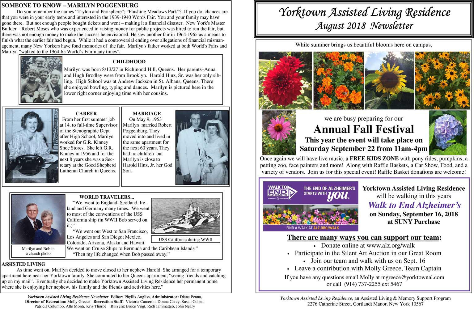 August 2018 - Yorktown Assisted Living Residence August 2018 - Yorktown Assisted Living Residence