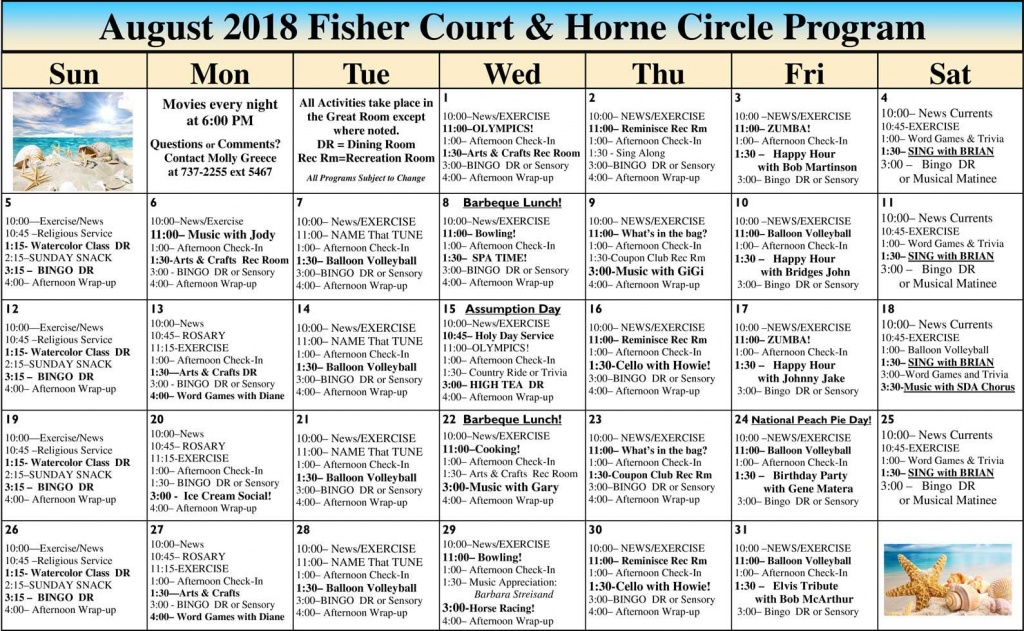 August 2018 - Yorktown Assisted Living Residence August 2018 - Yorktown Assisted Living Residence